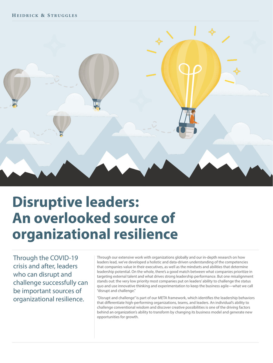 Disruptive leaders: An overlooked source of org resilience by ...