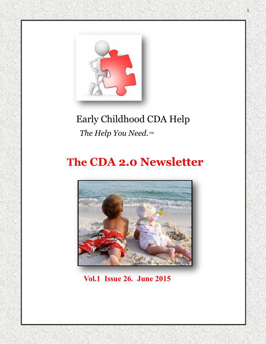 Early Childhood CDA Help June Newsletter by Debra Pierce - Flipsnack