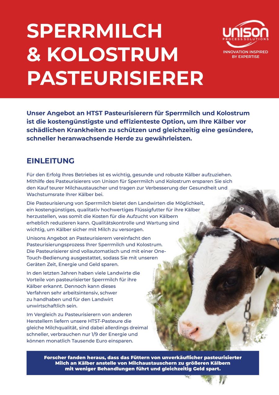 Calf Milk & Colostrum Pasteurizer - German by Unison... - Flipsnack