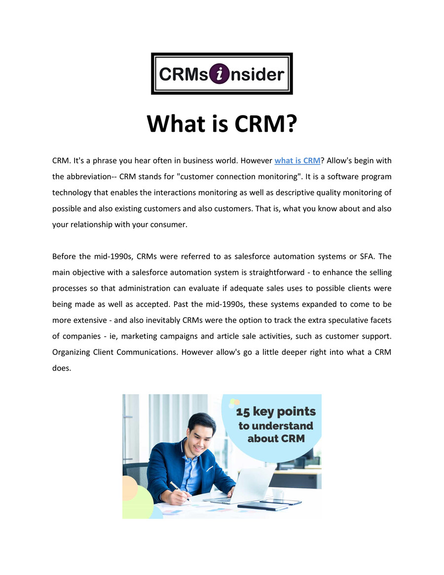 What is CRM? A complete beginner’s guide to CRM by CRMs Insider - Flipsnack