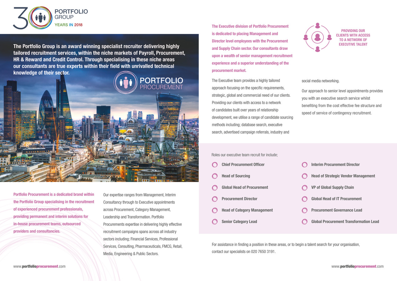 Portfolio Procurement Executive Search Brochure by Portfolio Group ...