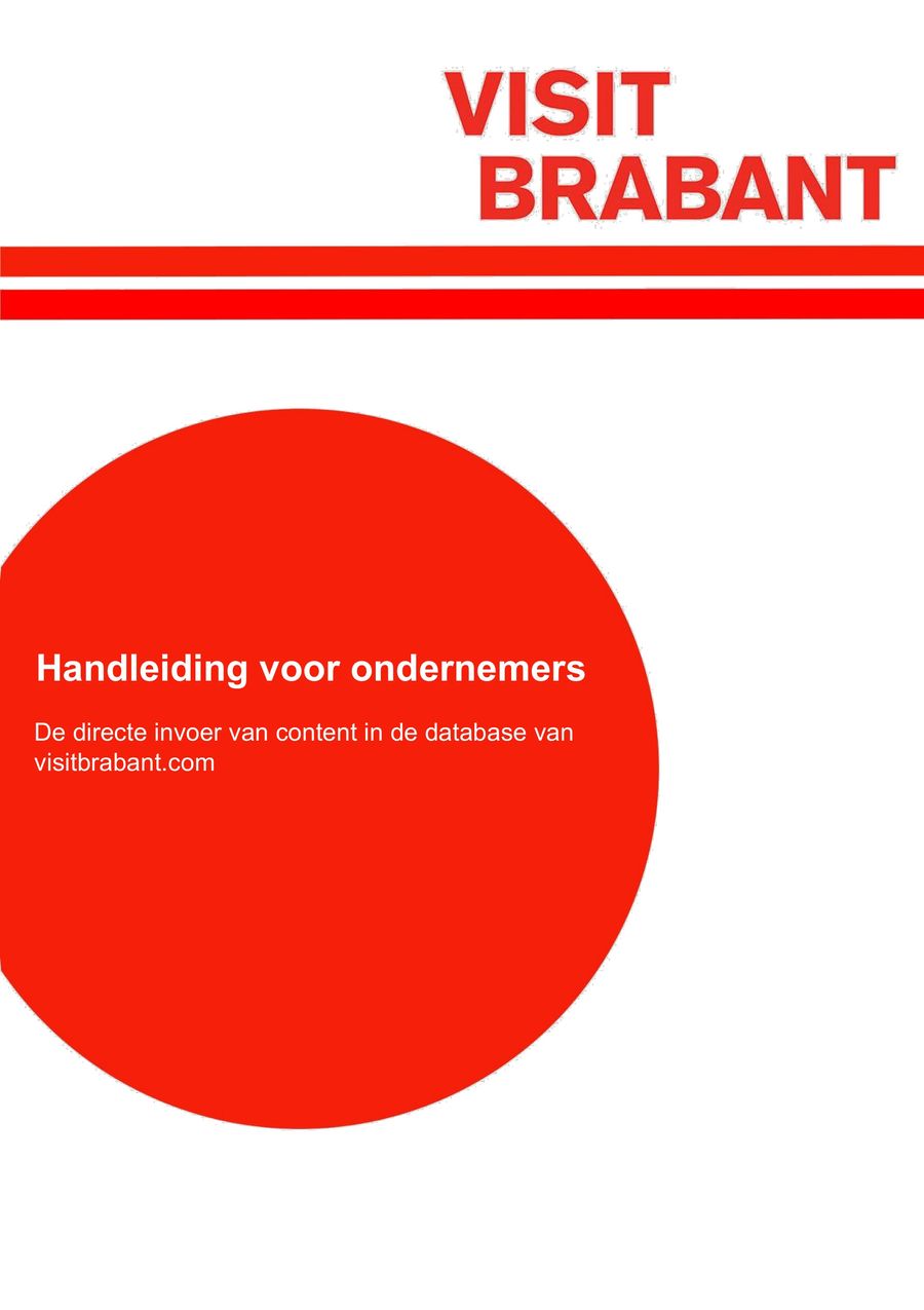 Handleiding ondernemers visitbrabant.com by Brabant Partners - Flipsnack