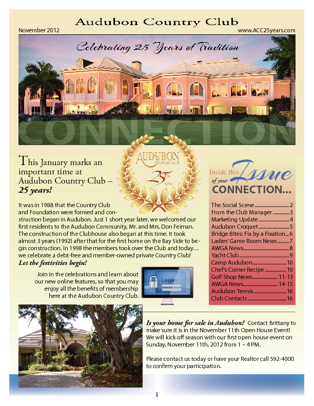 November 2012 Audubon Country Club Newsletter by BRITTANY CASEY - Flipsnack