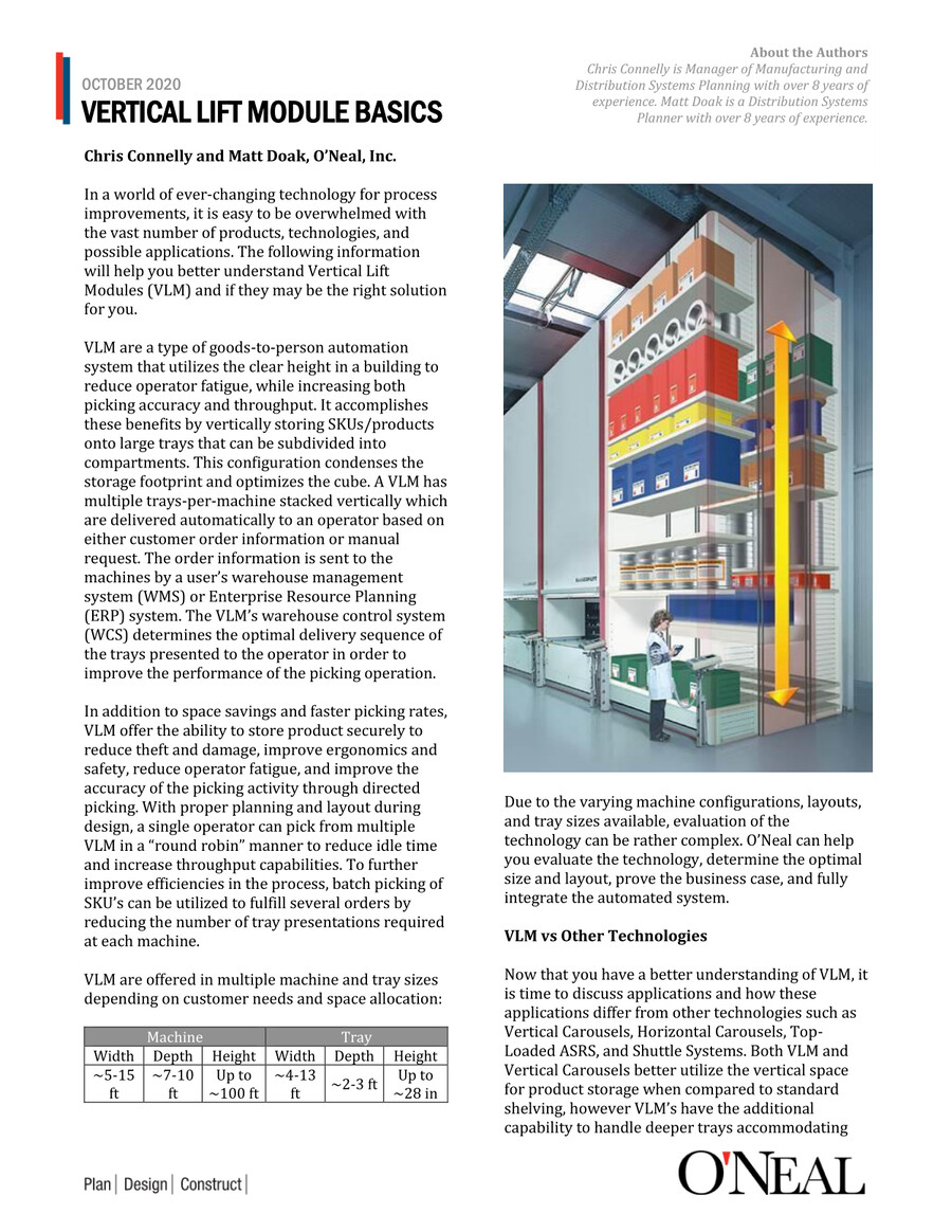 Vertical Lift Modules Basics_October 2020 by O'Neal Inc - Flipsnack