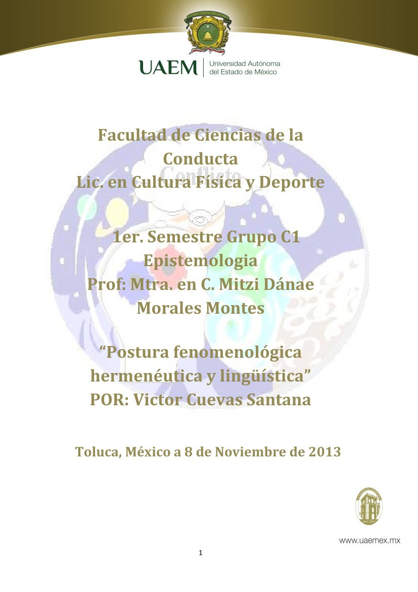 POSTURA FENOMENOLÓGICA, HERMENÉUTICA Y LINGÜÍSTICA by Víctor Cue Sant ...