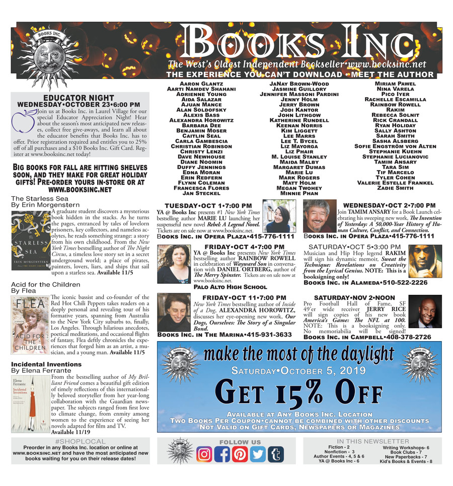 Books Inc. Oct 2019 Newsletter by Books Inc. - Flipsnack