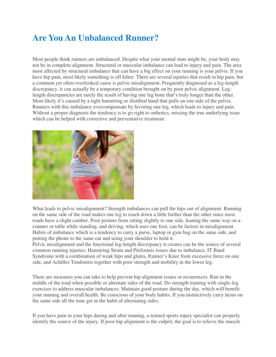 Are You An Unbalanced Runner by sarah.linehan - Flipsnack