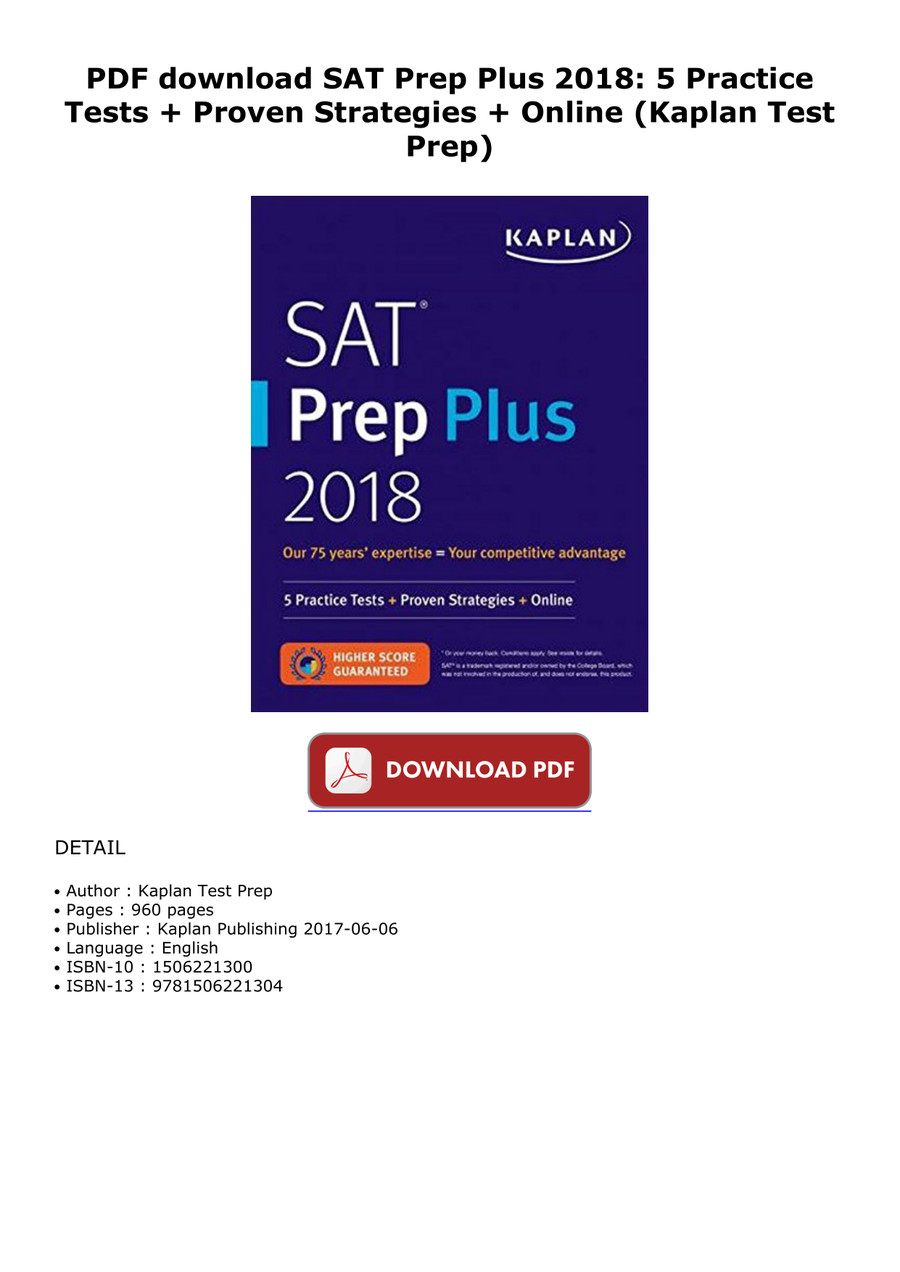 PDF download SAT Prep Plus 2018: 5 Practice Tests + Proven S by ...
