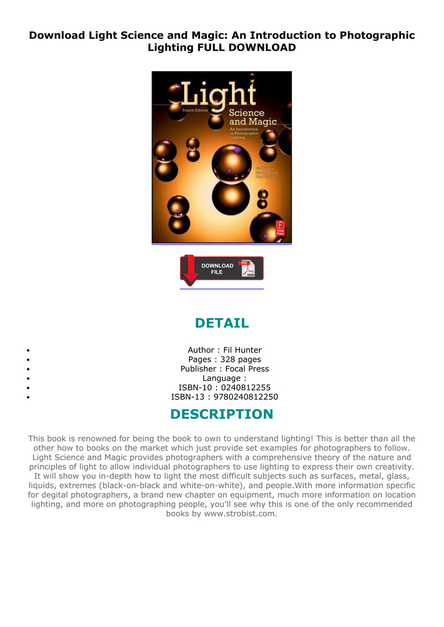 Download Light Science and Magic: An Introduction to Photogr by ...
