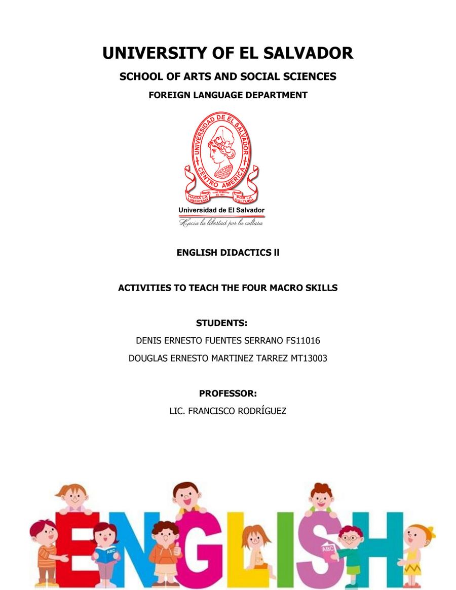 Activities to teach the four macro skills by douglasdenis - Flipsnack
