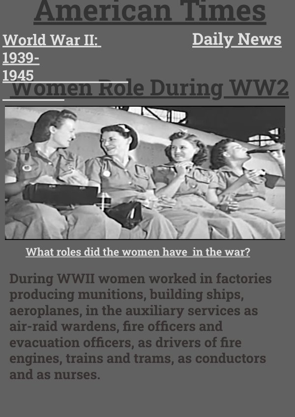 Women Role In WW2 by Kayzariah Moore - Flipsnack