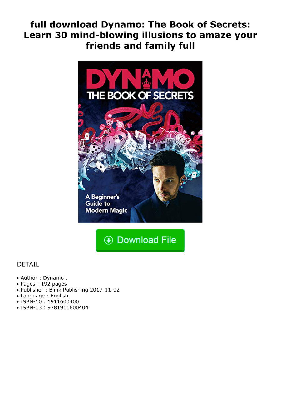 full download Dynamo: The Book of Secrets: Learn 30 mind-blo by profun ...