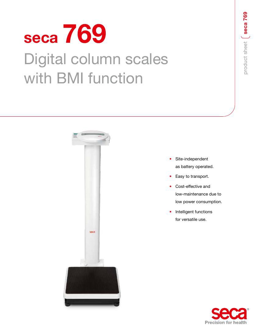Seca Scale 769 Digital Column Scale With BMI Function by... - Flipsnack