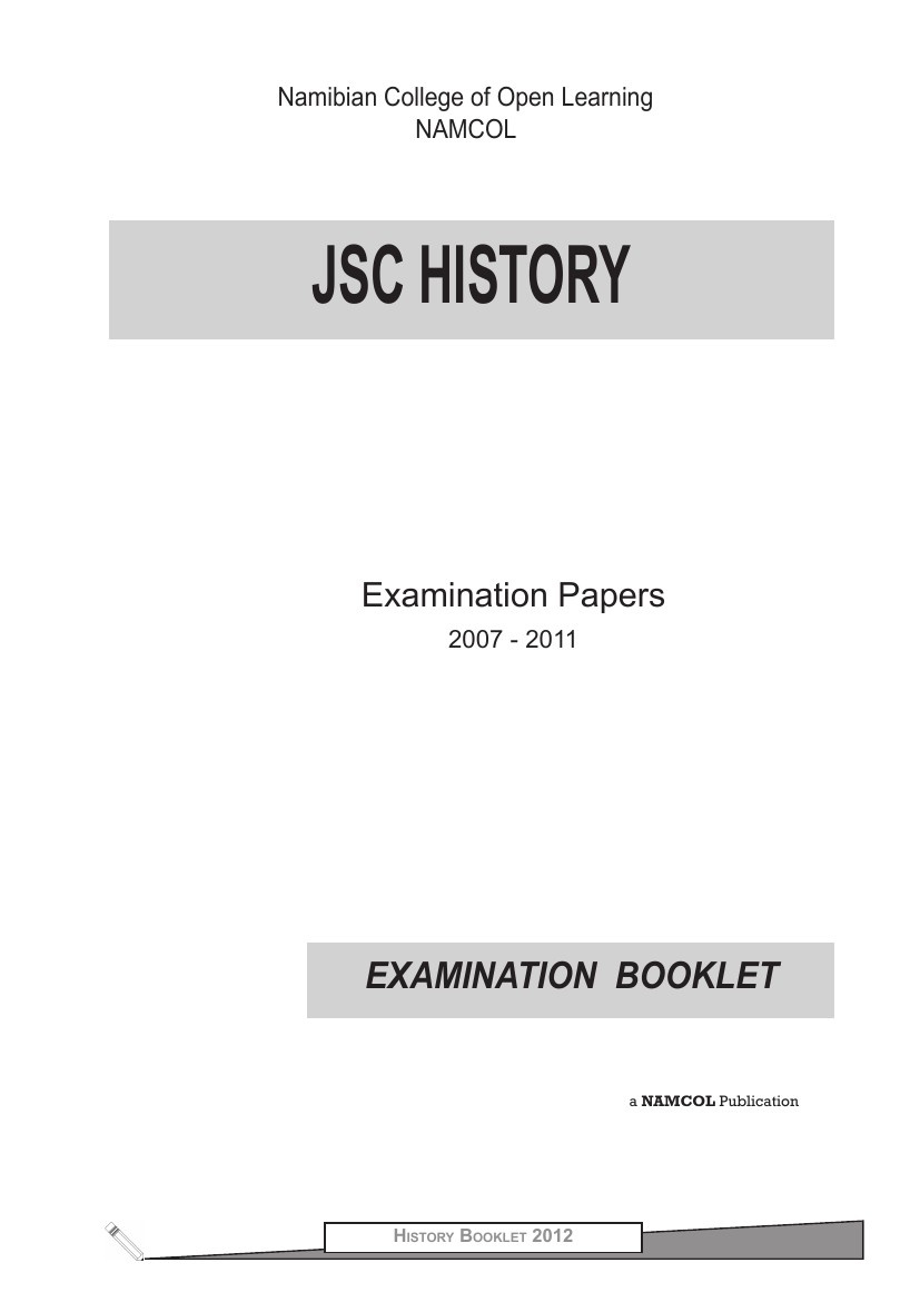 JSC History Examination Booklet (2007 - 2011) by Jason Raymond - Flipsnack