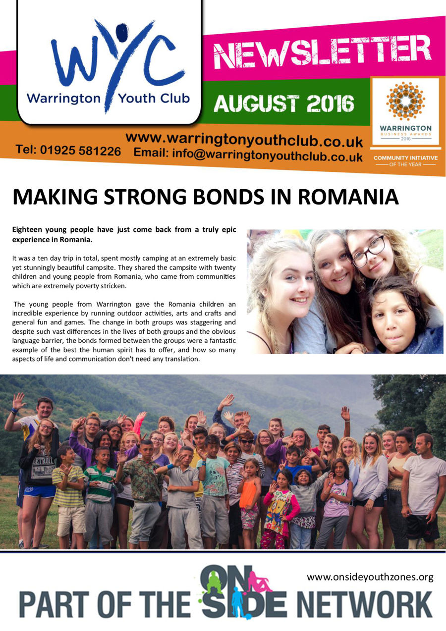 Warrington Youth Club's August Newsletter by Warrington Youth ...