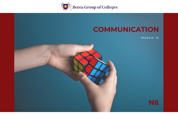 Communication N6 Module 15 by E-Publishing - Flipsnack