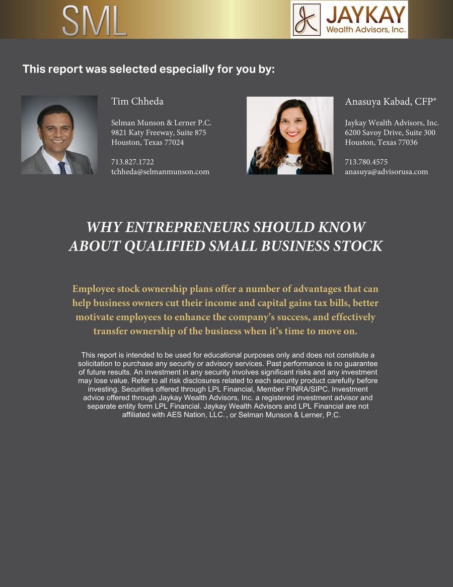 Entrepreneurs and Qualified Small Business Stock by Linda Scott - Flipsnack