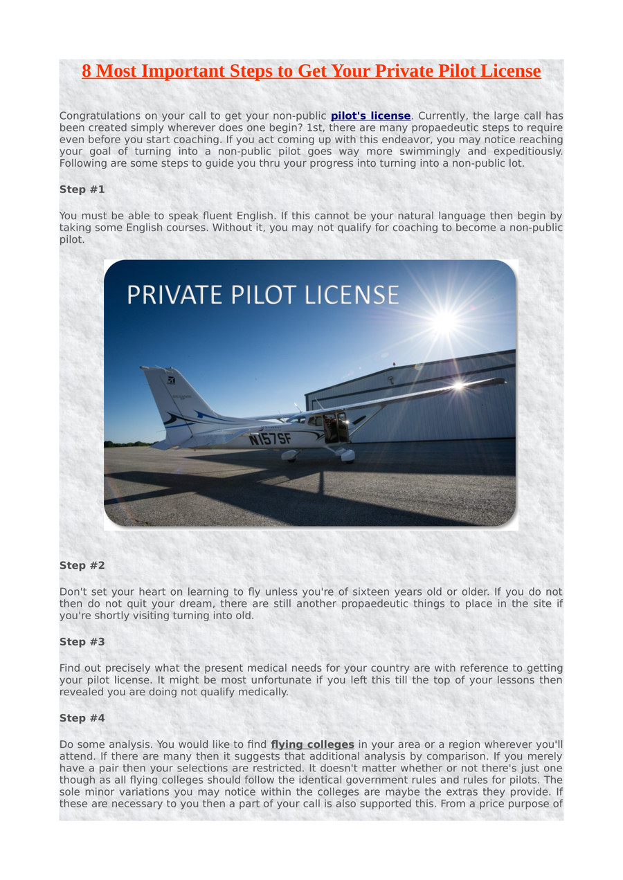 8 Most Important Steps to Get Your Private Pilot License by ...