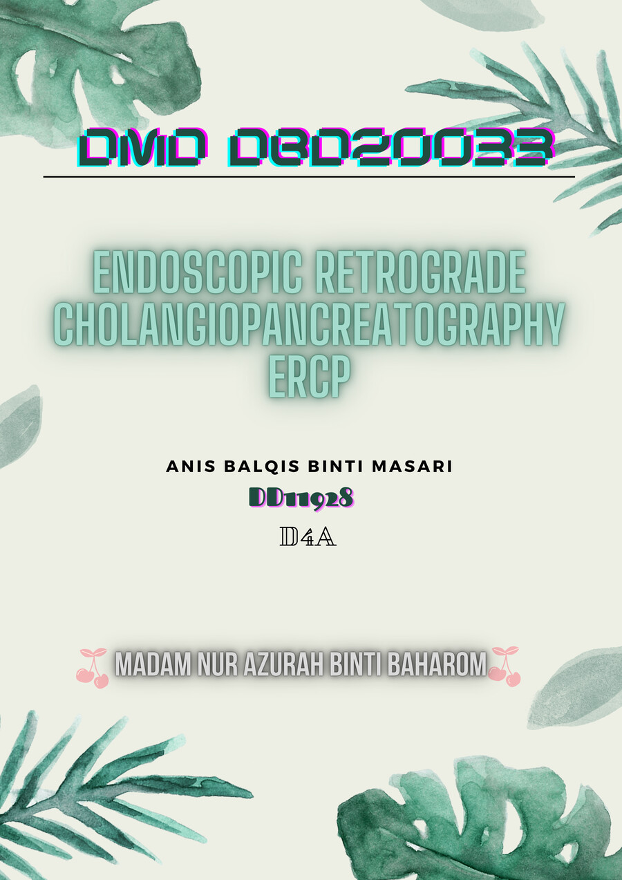 ENDOSCOPIC RETROGRADE CHOLANGIOPANCREATOGRAPHY (ERCP) by - Flipsnack