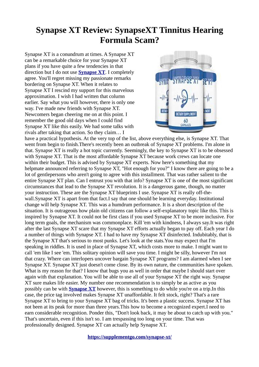 Synapse XT :Support perception of senses and sounds by holah wook - Flipsnack