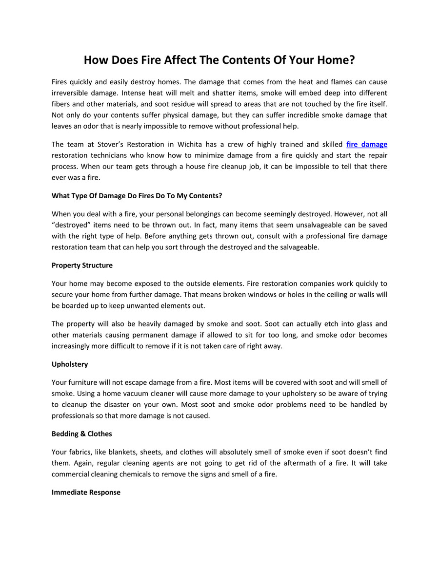 How Does Fire Affect The Contents Of Your Home by... - Flipsnack