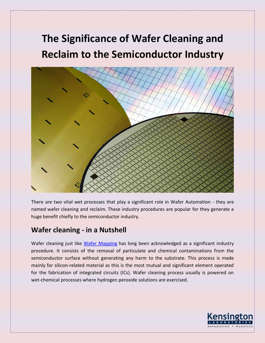 The Significance of Wafer Cleaning And Wafer Reclaim by Kensington ...