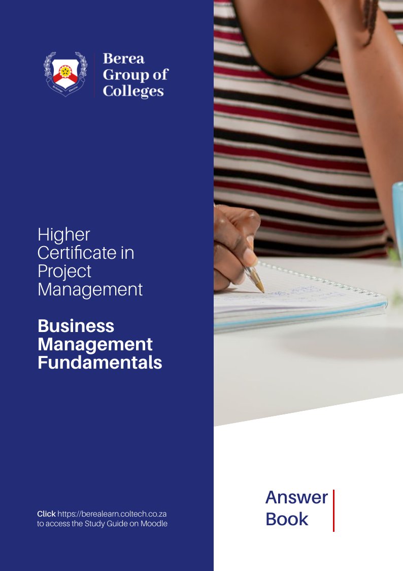 HC in Project Management (BMF) Answer book by E-Publishing