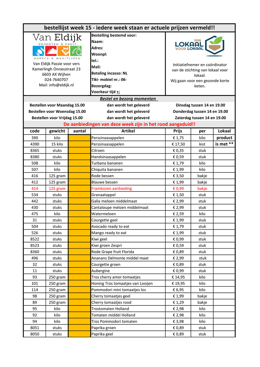 Bestellijst consumenten week 15 by graaggedaan - Flipsnack