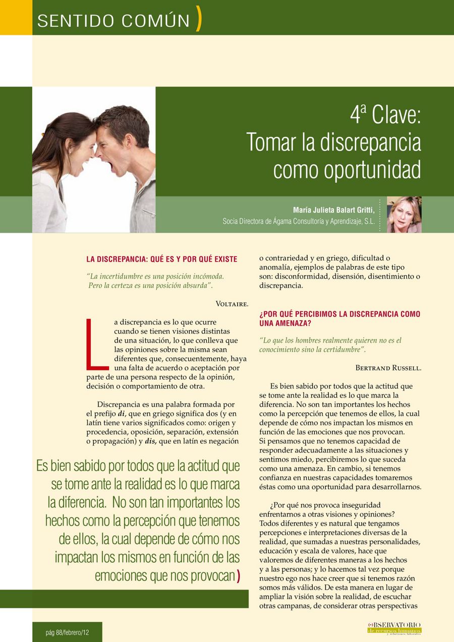 54 - 4ª Clave tomar la discrepancia como oportunidad by Agama - Flipsnack