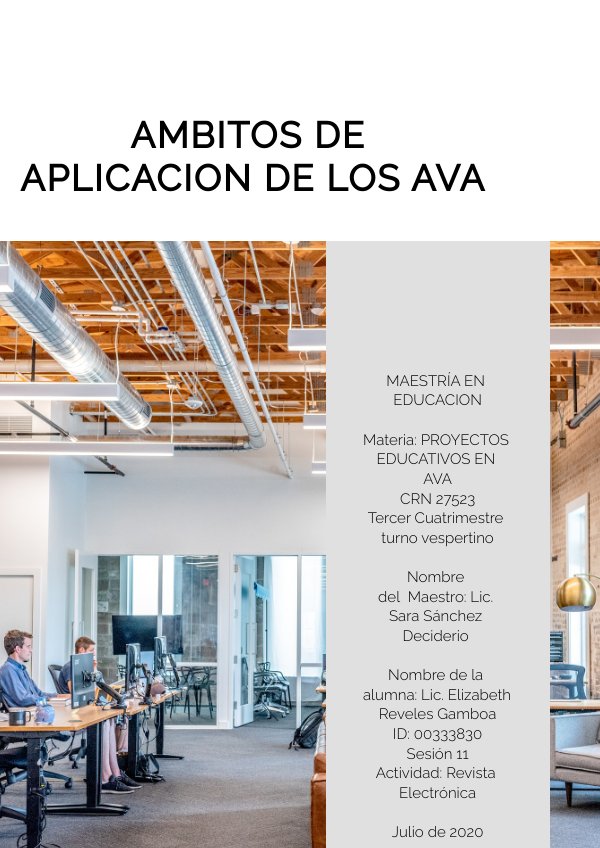 AMBITOS DE APLICACIÓN DE LOS AVA by Elizabeth Reveles - Flipsnack