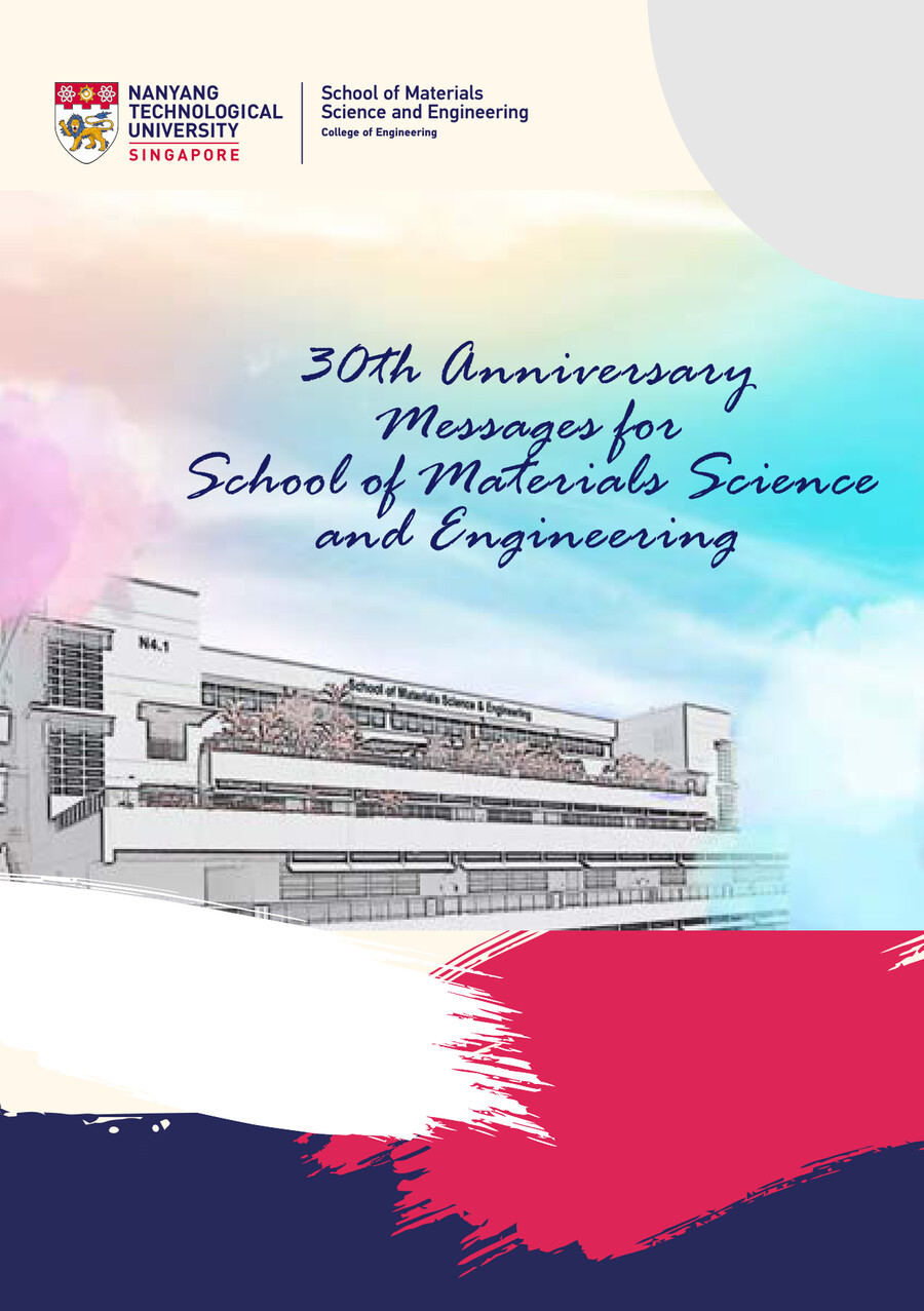 30th Anniversary Messages For School Of MSE By Haolong chiang