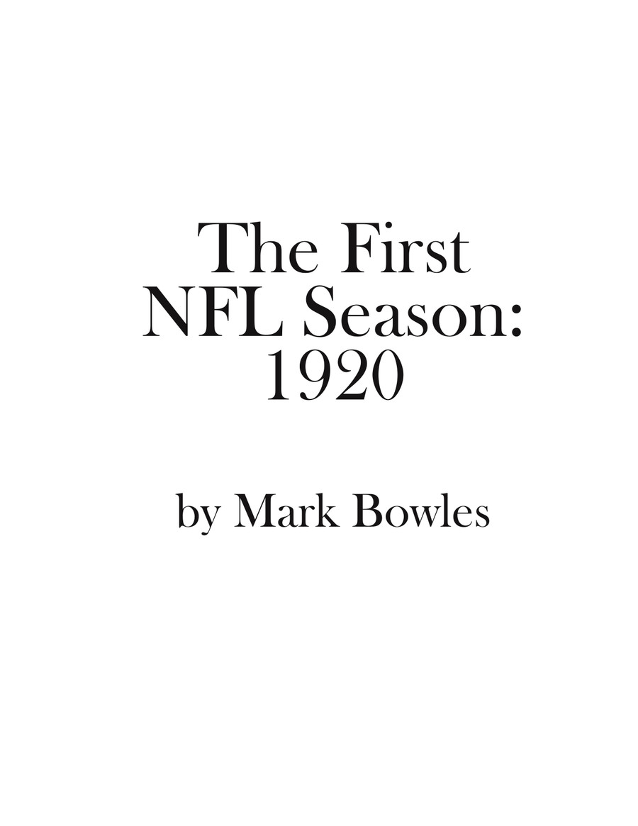 The First NFL Season: 1920 (limited preview) by 100nfl - Flipsnack