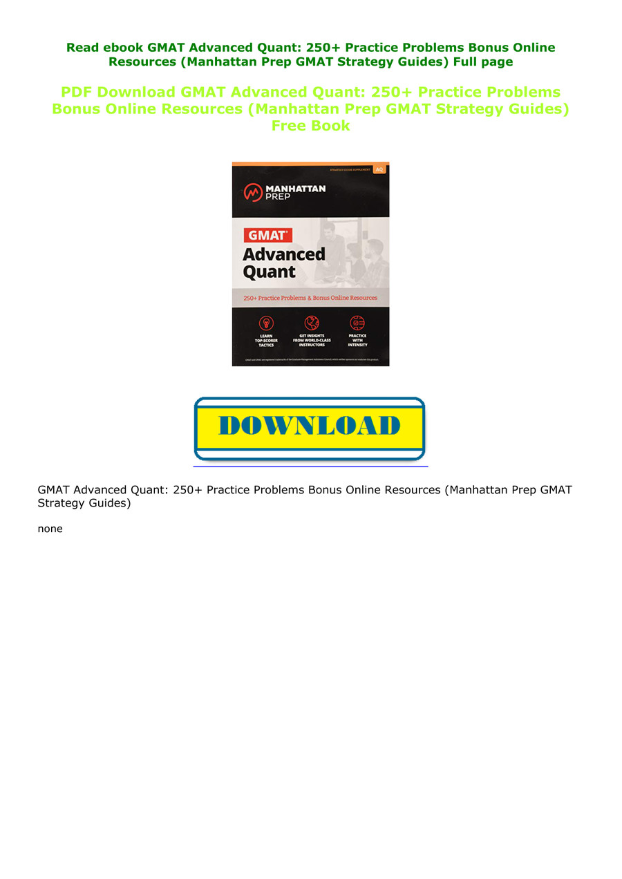 KINDLE GMAT Advanced Quant: 250+ Practice Problems Bonus O by ...