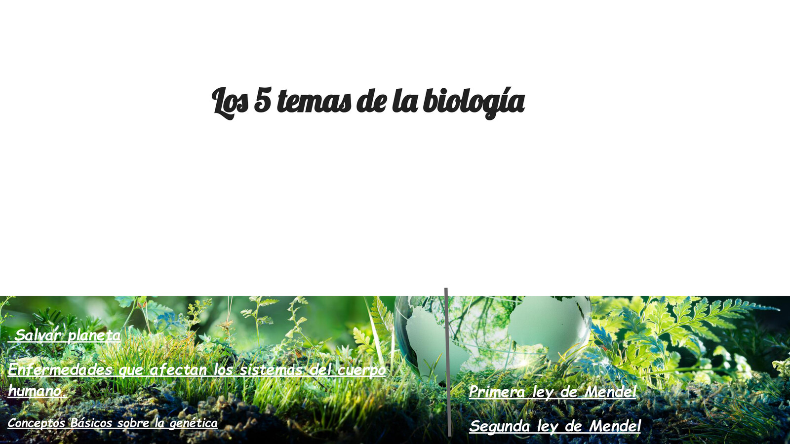Presentación de los 5 temas de la biología by joel manuel castillo ...