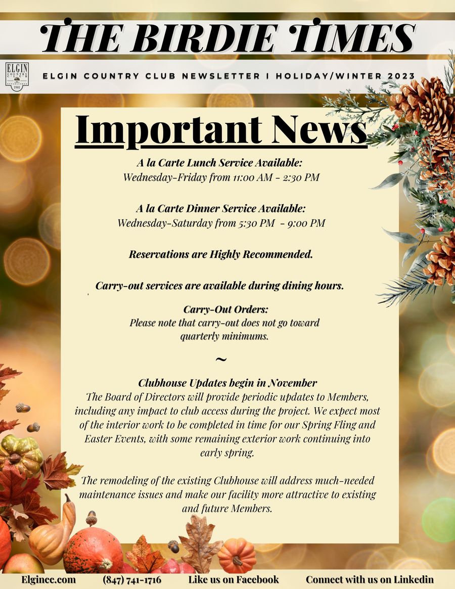 NEWEST Copy of Birdie Times Spotlight: November-February by Elgin ...