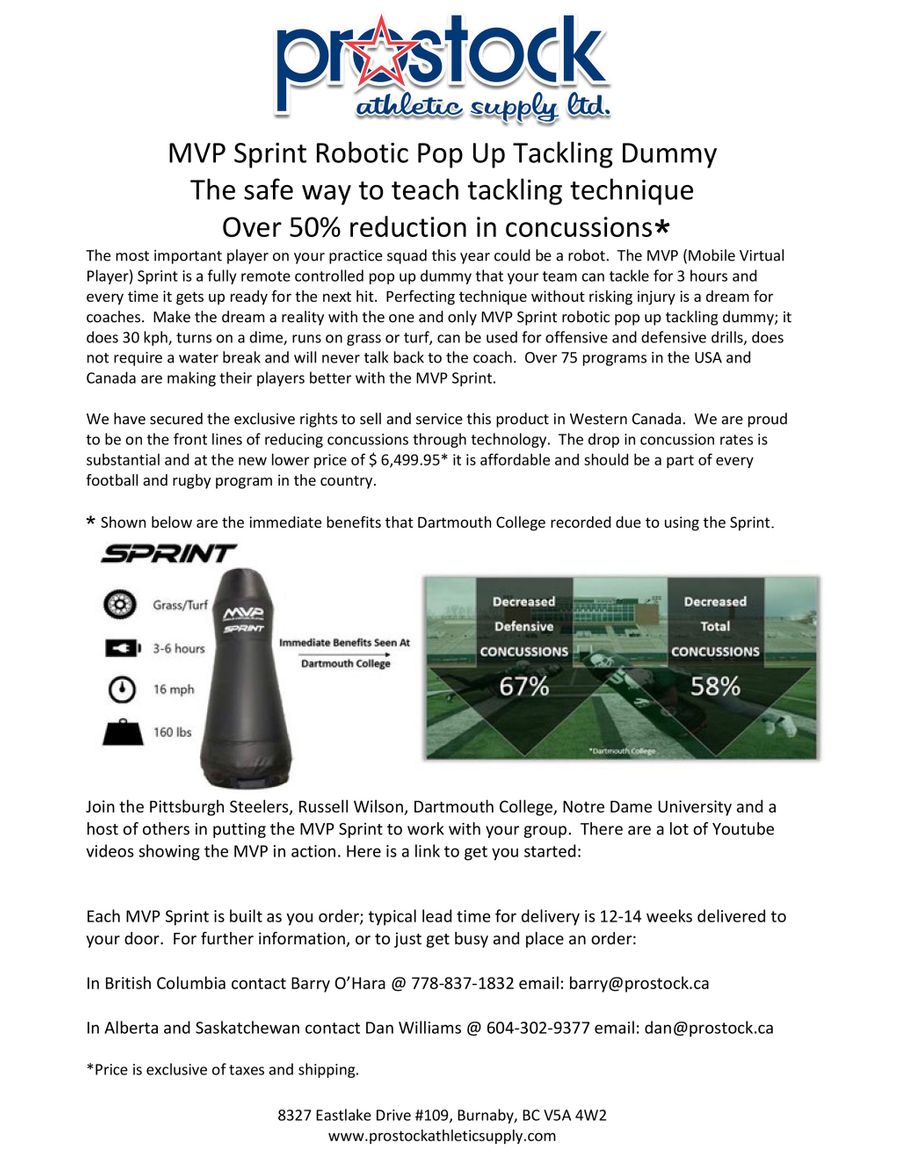 MVP Sprint Robotic Dummy Flyer by Prostock Athletics - Flipsnack