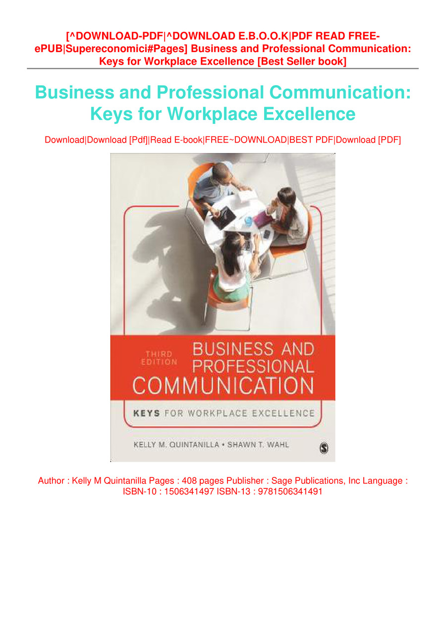 Download Business and Professional Communication: Keys for Workp by ...