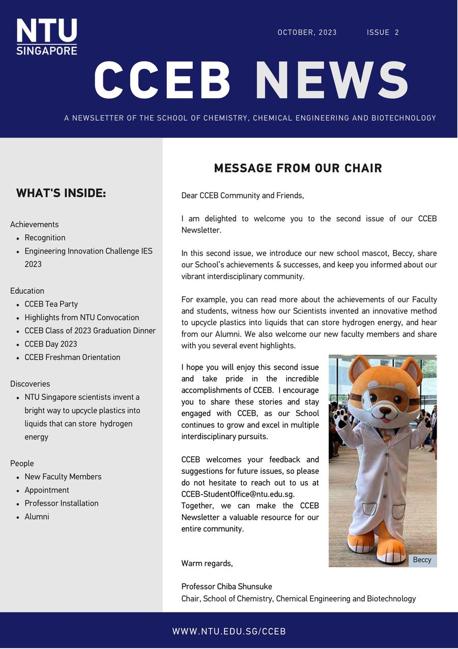 CCEB Newsletter October 2023 by NTU