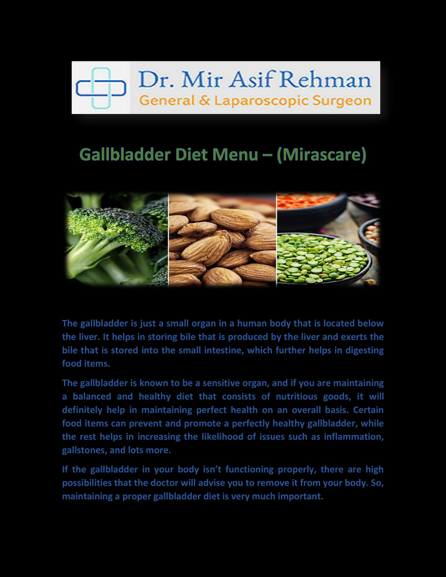 Gallbladder Diet Menu by Dr. Mir Asif Rehman - Flipsnack
