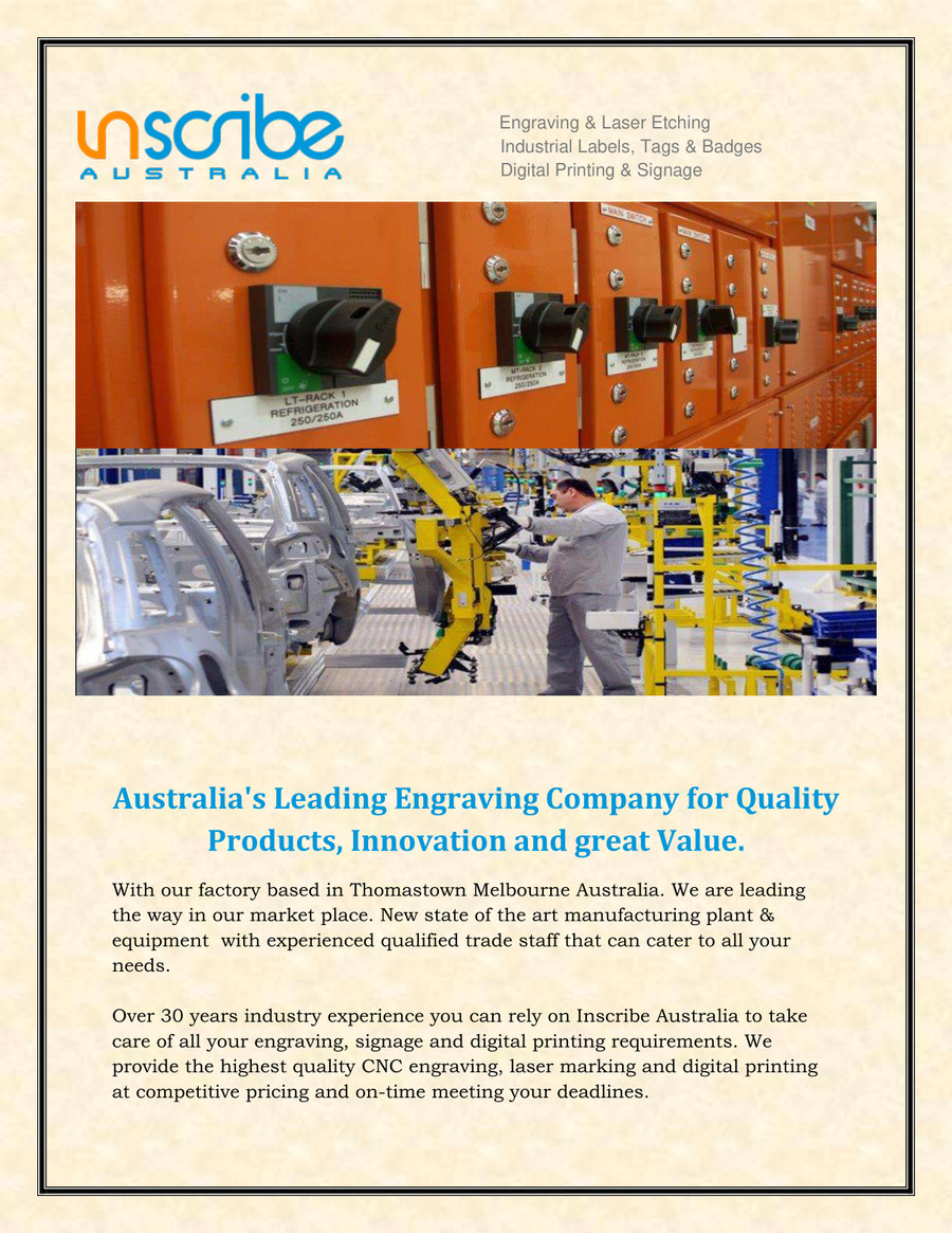 Plastic Engraved Labels by cribeins - Flipsnack