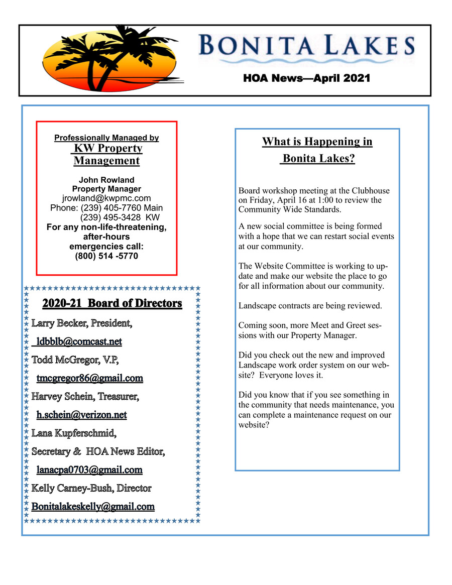 hoa newsletter apr 2021 by JORGE GIMENEZ - Flipsnack