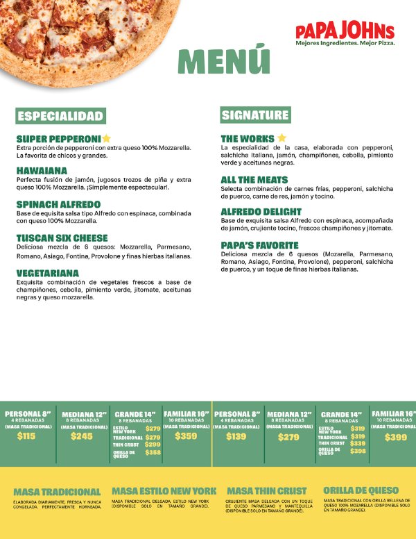 PAPA JOHNS MENU by alberto piñones - Flipsnack