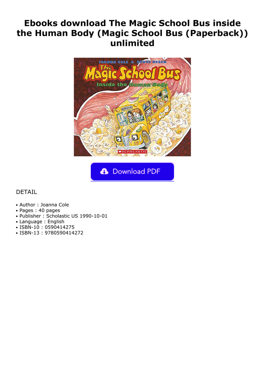 Ebooks download The Magic School Bus inside the Human Body ( by ...