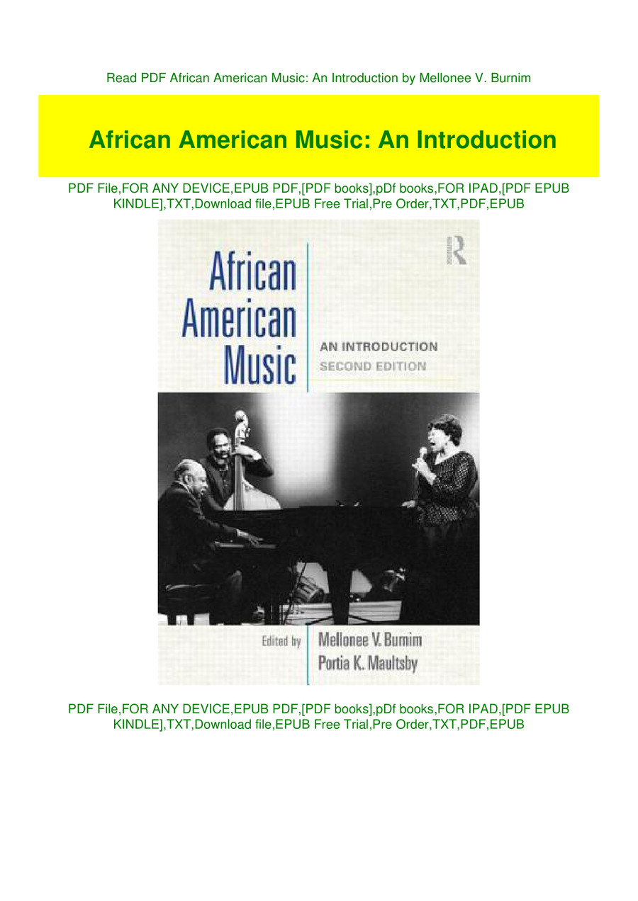 Read PDF African American Music: An Introduction by Mellonee V. by ...
