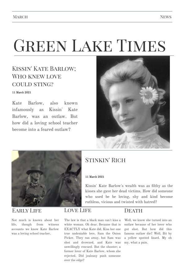 Kissin' Kate Barlow Newspaper by Zainab - Flipsnack