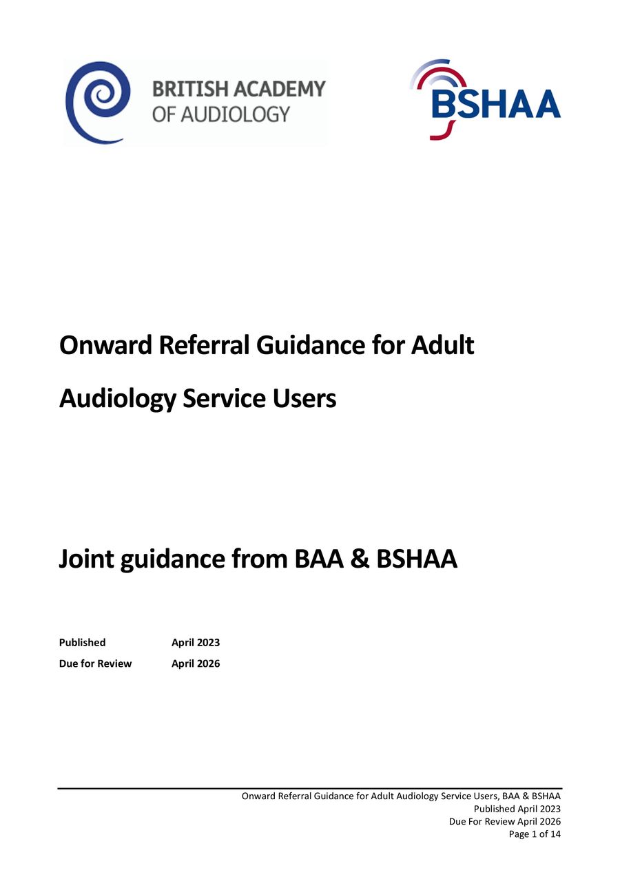 Onward-Referral-Guidance-for-Adult-Audiology-Service-Users by Tracy ...