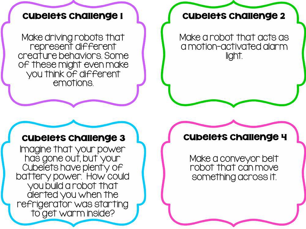 Cubelets Challenge Cards by shansen - Flipsnack
