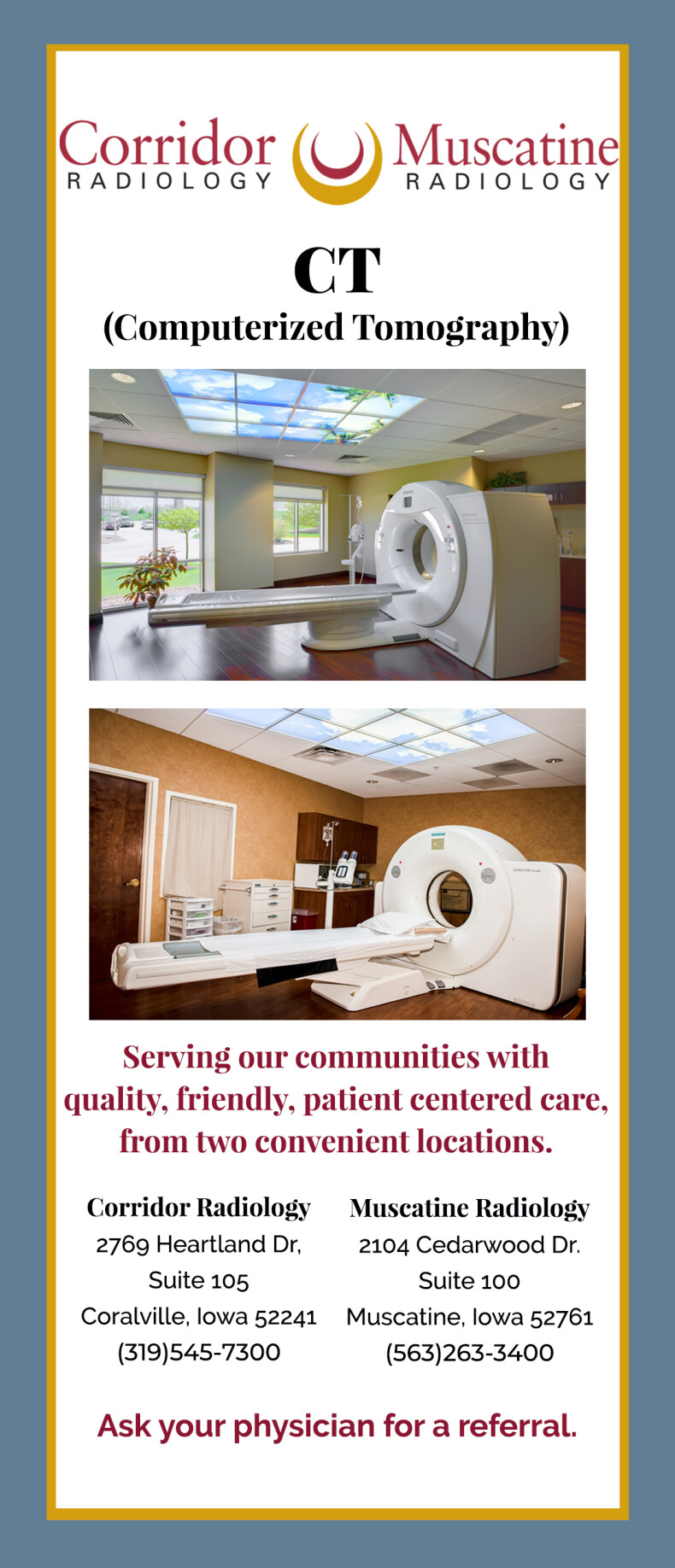 Corridor Radiology and Muscatine Radiology CT Brochure by Jessica ...