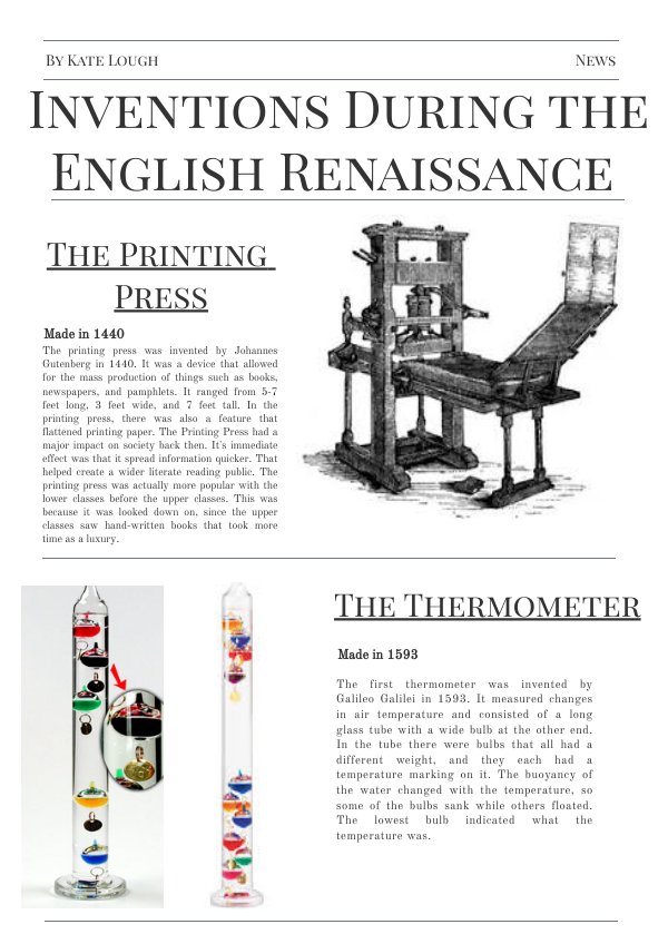 Inventions during the Renaissance Era- Kate Lough by Kate Lough - Flipsnack