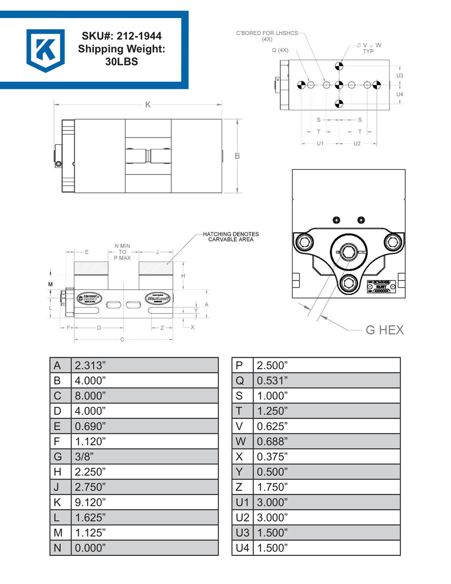 212-1944 Kurt Vise Dimension Sheet by Shars Tool - Flipsnack